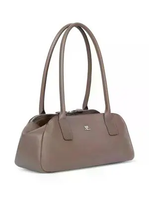 COURREGES Strip Leather Shoulder Bag - Neutrals