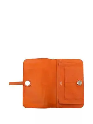 Hermès 2004 Clemence Dogon Duo Wallet Gm Long Wallets - Orange