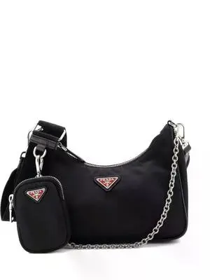 Prada Re-edition 2005 Tessuto Shoulder Bag - Black