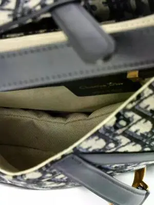 Dior Saddle Handbag Oblique Canvas Medium - Blue