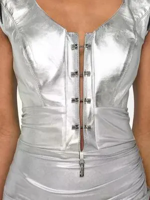MITILIANE COUTURE Piercing Leather-panel Mini Dress
