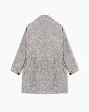 Giorgio Armani Mélange Linen Pea Coat - Grey