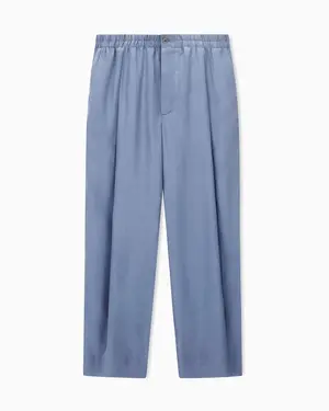 Giorgio Armani Washed Silk Pleated Trousers