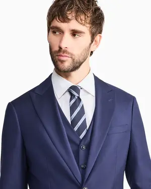 Giorgio Armani Soho Line, Single-breasted, Micro-armure Wool Suit - Blue