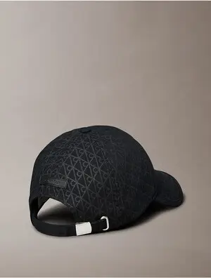 Calvin Klein Allover Emblem Logo Baseball Cap - Black