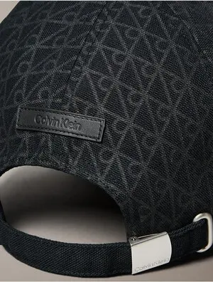 Calvin Klein Allover Emblem Logo Baseball Cap - Black