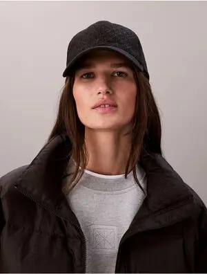 Calvin Klein Allover Emblem Logo Baseball Cap - Black