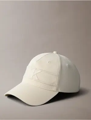 Calvin Klein Varsity Monogram Logo Baseball Cap - Bone White