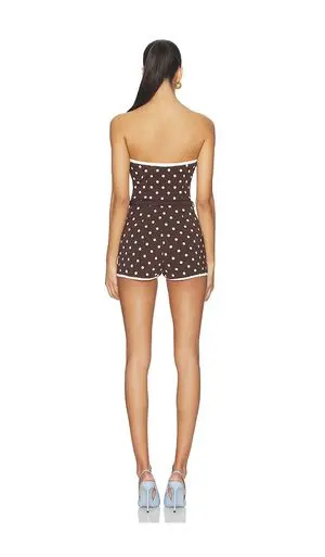 ROWEN ROSE Polka Dots Bustier Mini Jumpsuit