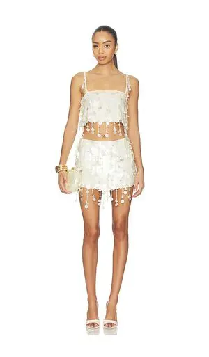 Retrofete Eudora Fringed Sequin Crop Top