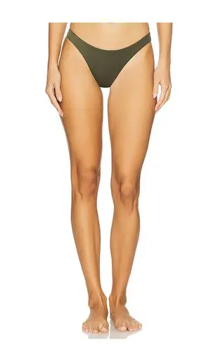 VITAMIN A California High Leg Bikini Bottom - Olive