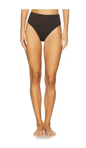 VITAMIN A Barcelona High Waist Bikini Bottom - Deep Earth