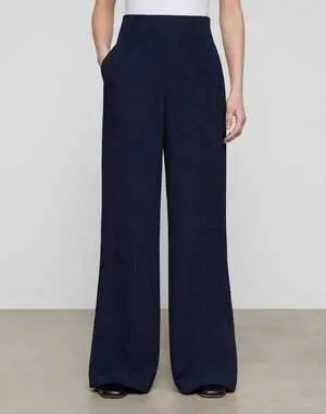 Lafayette 148 New York Rosette Floral Jacquard Wide-leg Pants