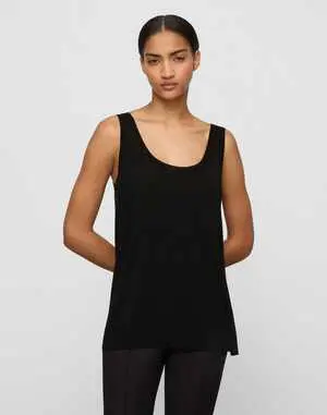 Lafayette 148 New York Washable Merino Wool Sweater Tank - Black