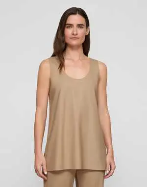 Lafayette 148 New York Tropical Wool Long Tank - Brownstone