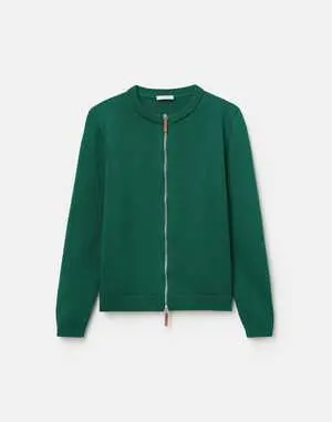 Lafayette 148 New York Cotton-silk Bomber Cardigan - Grass