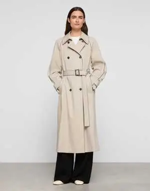Lafayette 148 New York Cotton Twill Belted Trench Coat