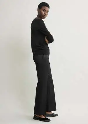 TOTEME Kick Flare Raw-edge Trousers - Black