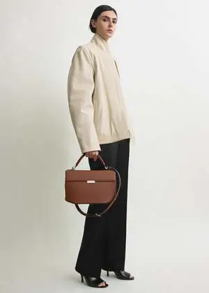TOTEME Clip Grained-leather Top Handle Bag