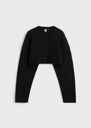 TOTEME Cropped Oversized Cardigan - Black