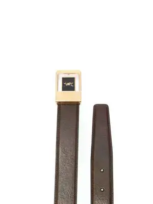 Saint Laurent Logo Buckle Belt - Brown