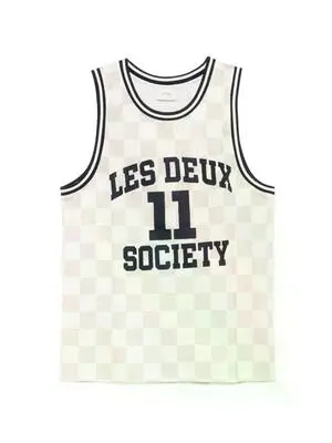LES DEUX Silas Checked Tank Top - Neutrals