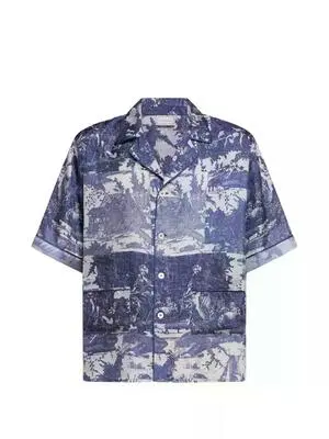 PIERRE-LOUIS MASCIA Camp-collar Shirt - Blue