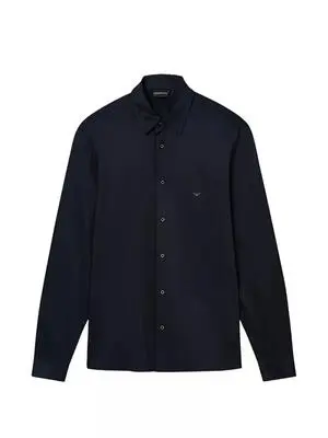 Emporio Armani Logo-detail Button-up Shirt - Blue