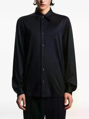 Emporio Armani Logo-detail Button-up Shirt - Blue