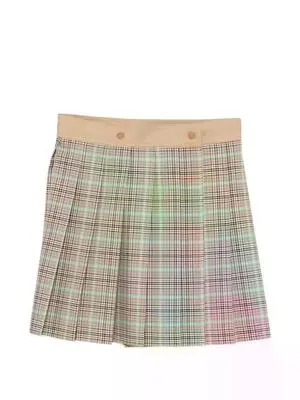 Moncler Pleated Checkered Mini Skirt - Brown