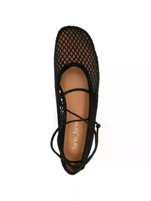 FORTE_FORTE Net-detail Ballerina Flats - Black