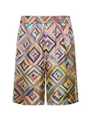 PIERRE-LOUIS MASCIA Geometric-pattern Knee-length Shorts