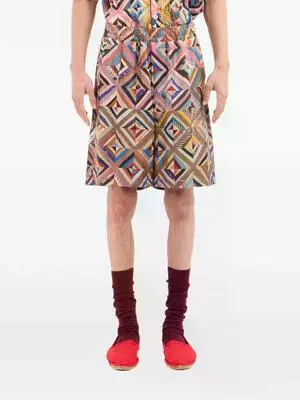 PIERRE-LOUIS MASCIA Geometric-pattern Knee-length Shorts