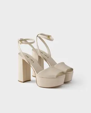 Prada Nappa Leather Platform Sandals - Ivory