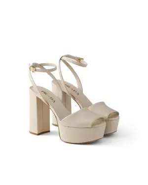 Prada Nappa Leather Platform Sandals - Neutral