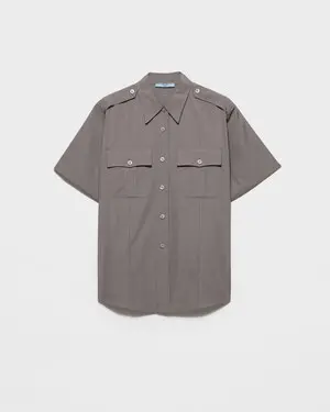Prada Short-sleeved Poplin Shirt - Iron Gray