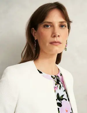 HOBBS LONDON Elize Cropped 3/4 Sleeve Occasion Jacket