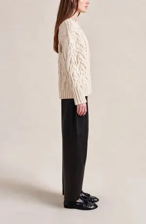 LA LIGNE Rhys Cable Knit Sweater