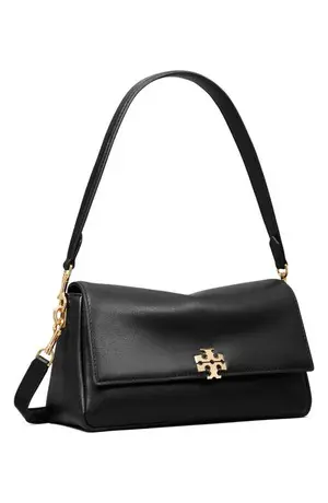 Tory Burch Small Charlie Leather Shoulder Bag - Black