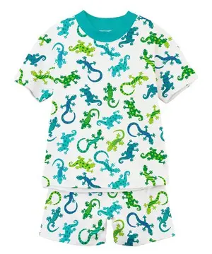 SARA’S PRINTS Loose Fit Classic Short Pajama 2-piece Set - Gecko