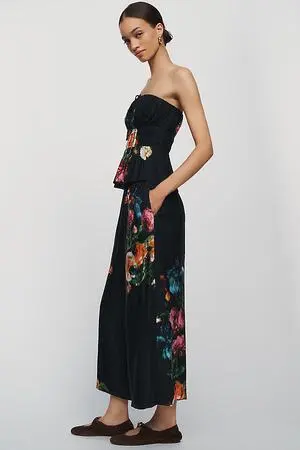 THE SOMERSET COLLECTION BY ANTHROPOLOGIE Silken Floral Pants - Black Pattern