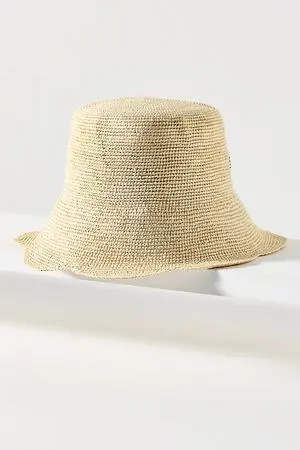 Freya Toquilla Straw Scalloped Bucket Hat - Natural