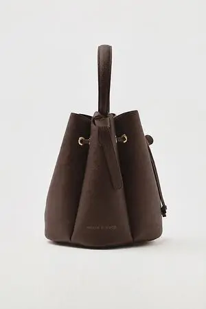 MELIE BIANCO Vegan Leather Bucket Bag - Chocolate