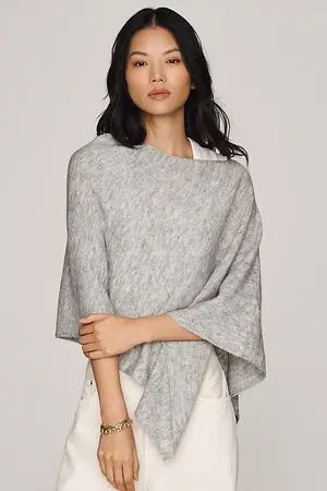 Anthropologie Knit Asymmetric Poncho - Grey