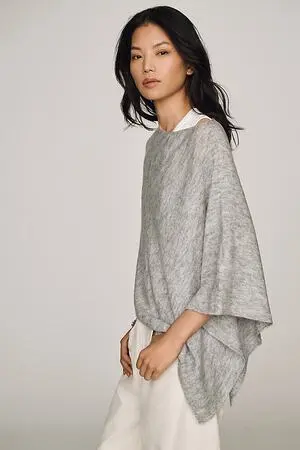 Anthropologie Knit Asymmetric Poncho - Grey
