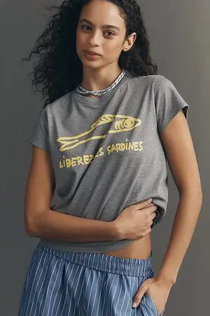 Clare V. Sardines Classic T-shirt Top - Grey