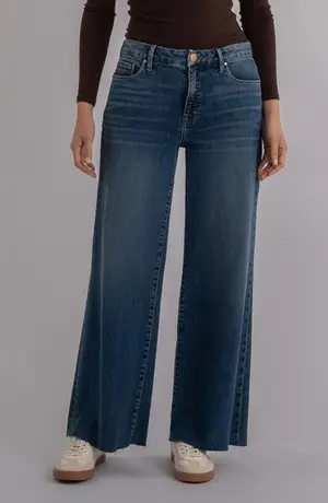 Kut From The Kloth Meg Raw Hem High Waist Wide Leg Jeans - Rad
