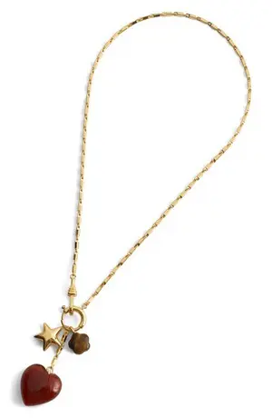 Madewell Bar Watch Chain Charm Necklace - Antique Gold