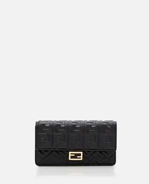 Fendi Matisse Wallet In Ff Nappa With Chain - Black