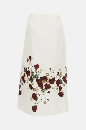 Khaite Floral Print Midi Skirt - Multicolor